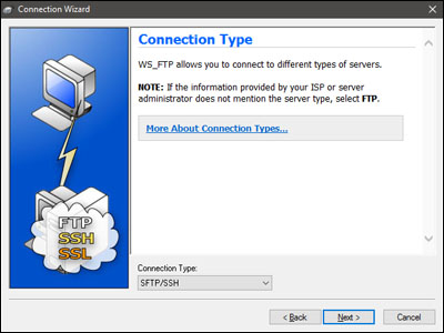 How to connect with SFTP using WS_FTP Pro